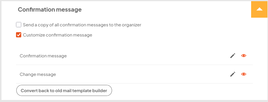 Editing confirmation message for survey